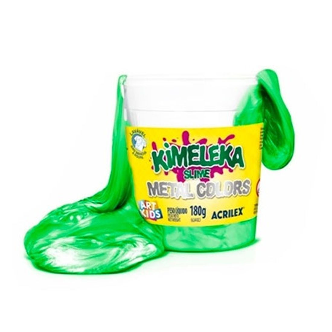 Kit 6 Slime Verde Metal Colors 180g Kimeleka Acrilex ...