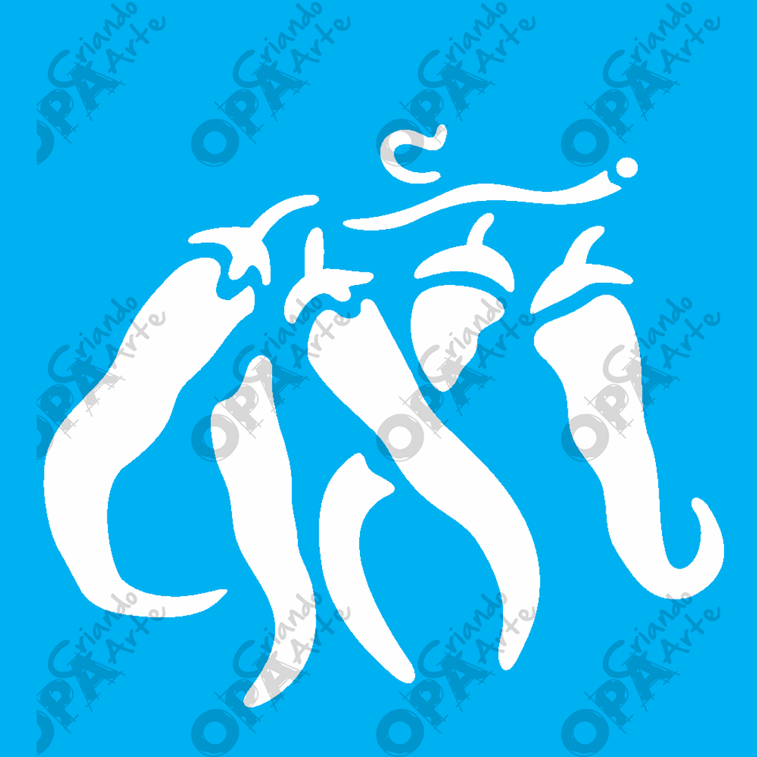 Stencil Simples Tempero Pimentas Opa 786 10x10 - atacadaodoartesanatomdf