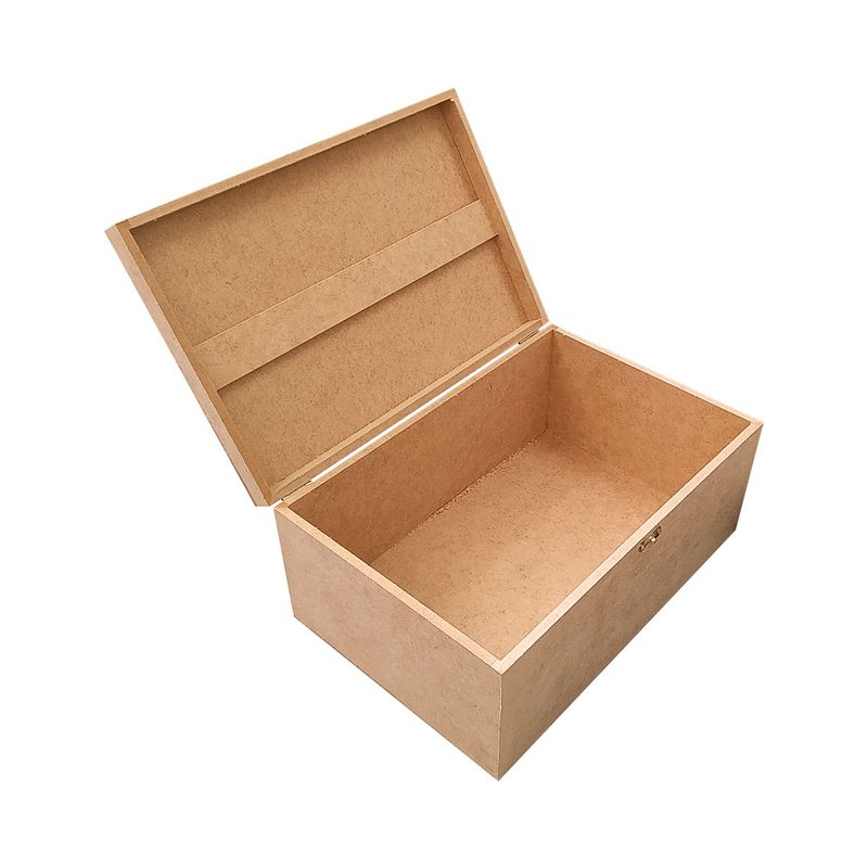 Caixa Retangular Dobradiça, Fecho E Alça 30x20x13 Mdf Madeira ...