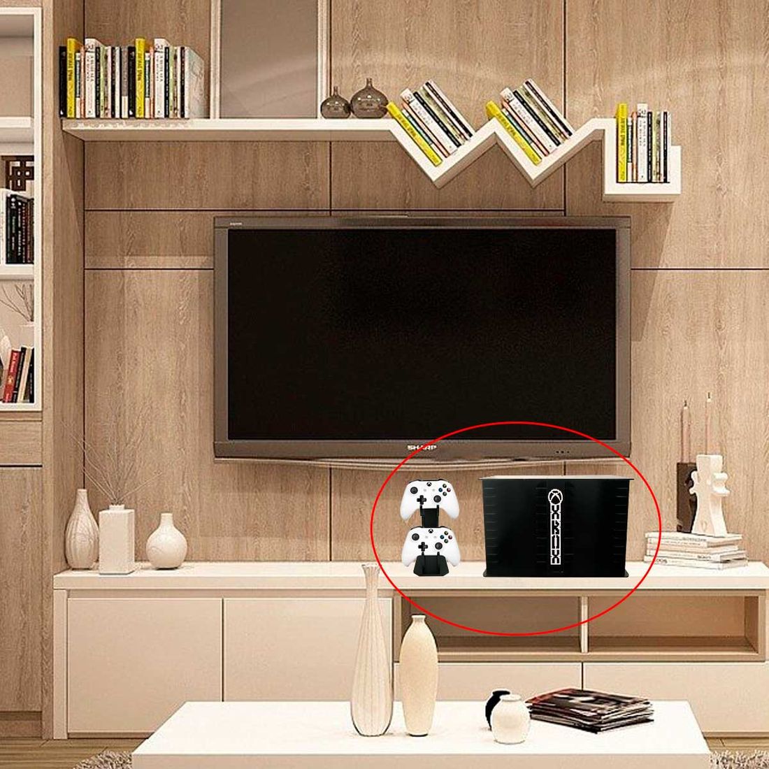 Porta 22 Jogos FÍSico + Porta Controle XB Gamer Laser Mdf Madeira ...