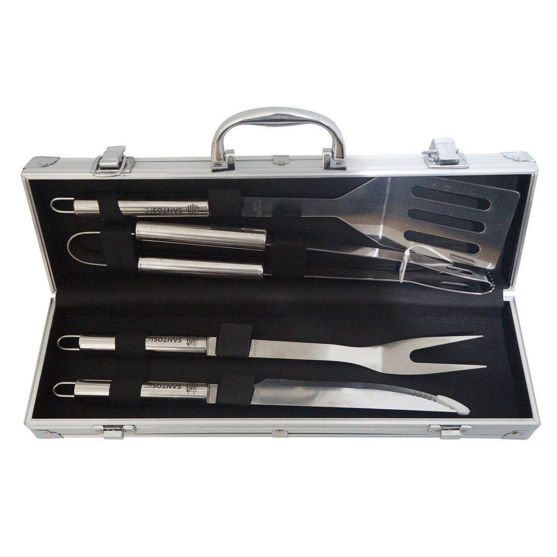 Kit Churrasco em Inox Oficial Licenciado 4 Peças Santos ...