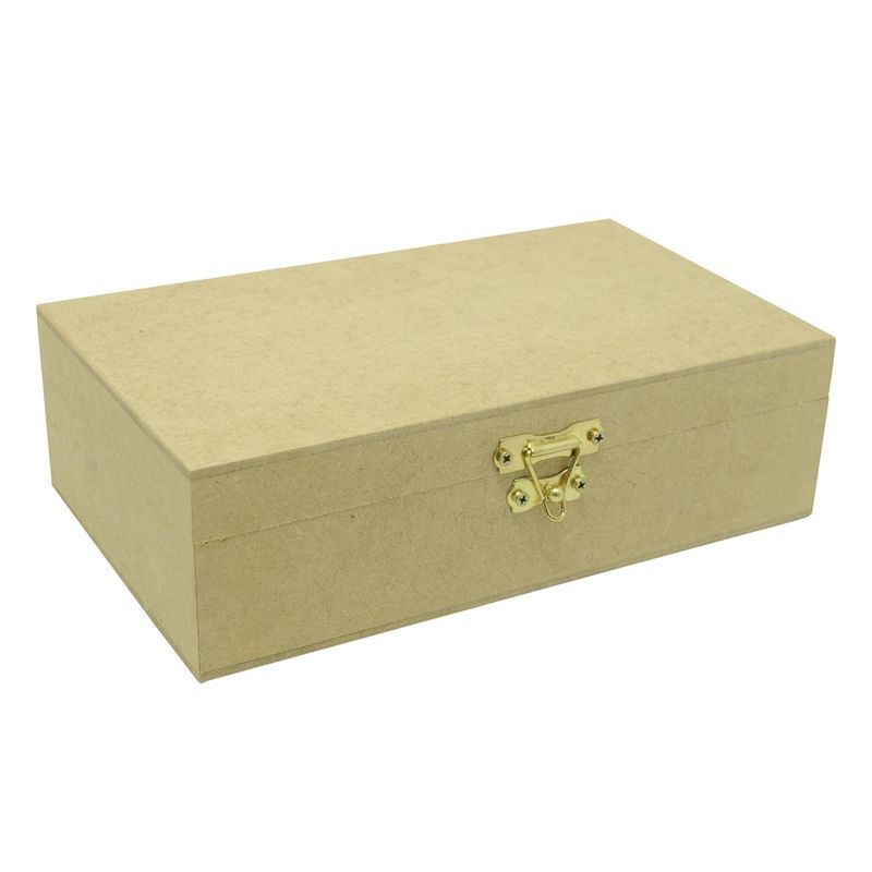 Caixa Retangular Dobradiça e Fecho 30x20x7 Mdf Madeira ...