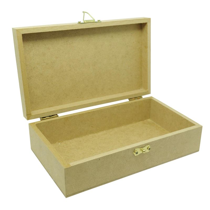 Caixa Retangular Dobradiça e Fecho 30x20x7 Mdf Madeira ...