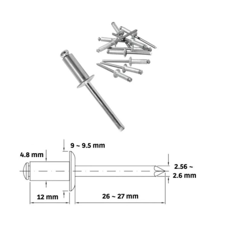 Rebite Pop Repuxo Alumínio 512 4,8 X 12mm Jomarca - atacadaodoartesanatomdf