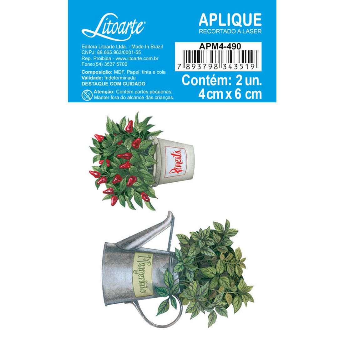 Kit 3 Aplique Decoupage Pimenta e Manjericão Apm4-490 em Papel e Mdf ...