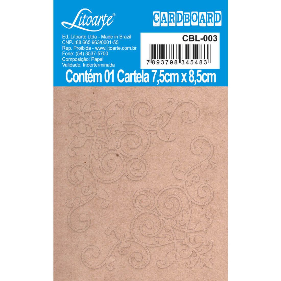 Aplique em Papel Cardboard Moldura Cartoneira Arabesco Cbl-003 7,5x8 ...