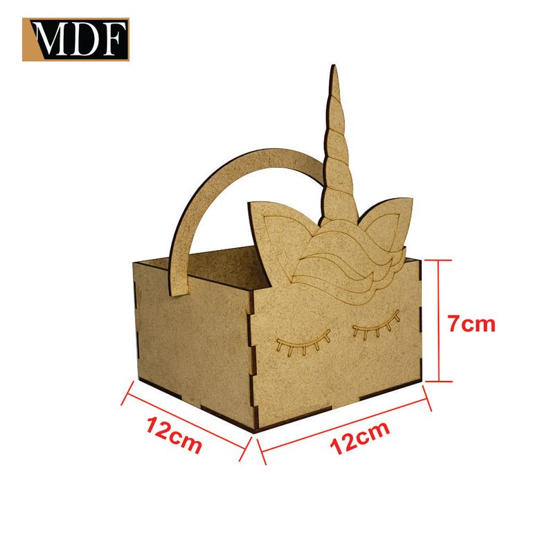 Cesta de Unicornio com Alça para Decoração Kit 5 Un. Mdf Madeira ...