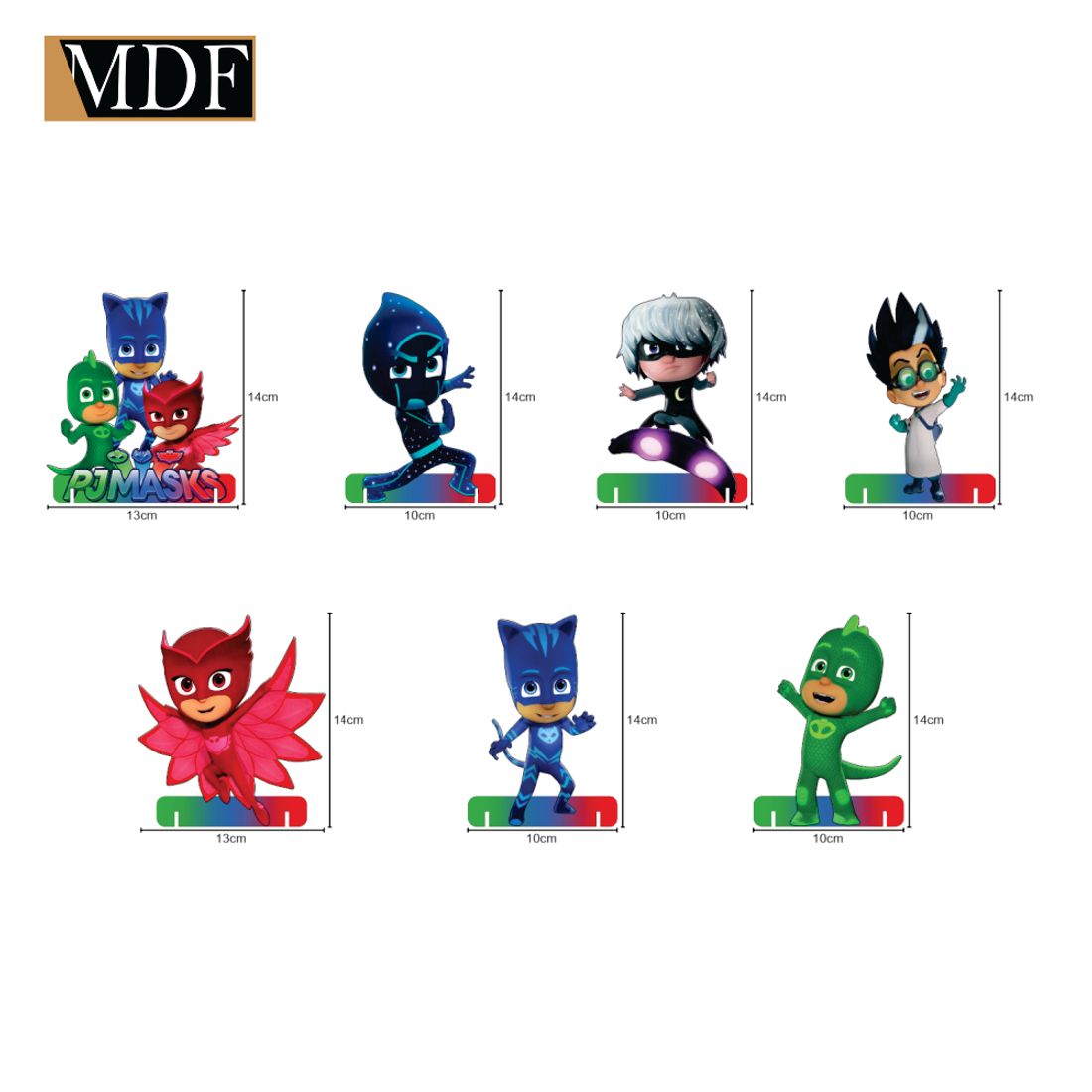Totens de Mesa Pj Masks Kit com 7 Displays Aniversário Mdf Adesivado ...