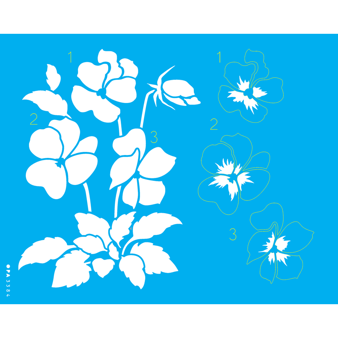 Stencil Pintura Flor Amor Perfeito Ii 3384 20x25 Opa ...