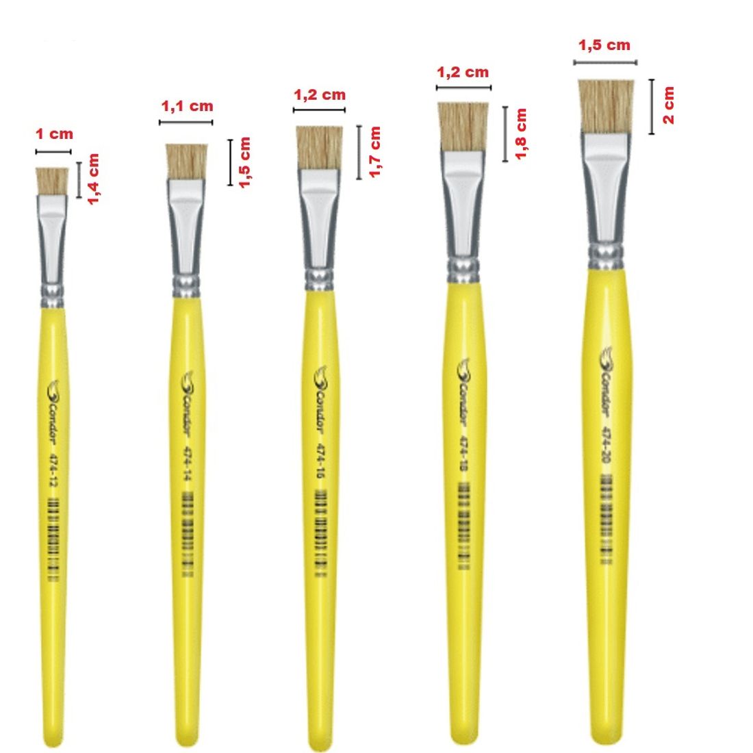 Pincel Chato Escolar 474 Condor - atacadaodoartesanatomdf