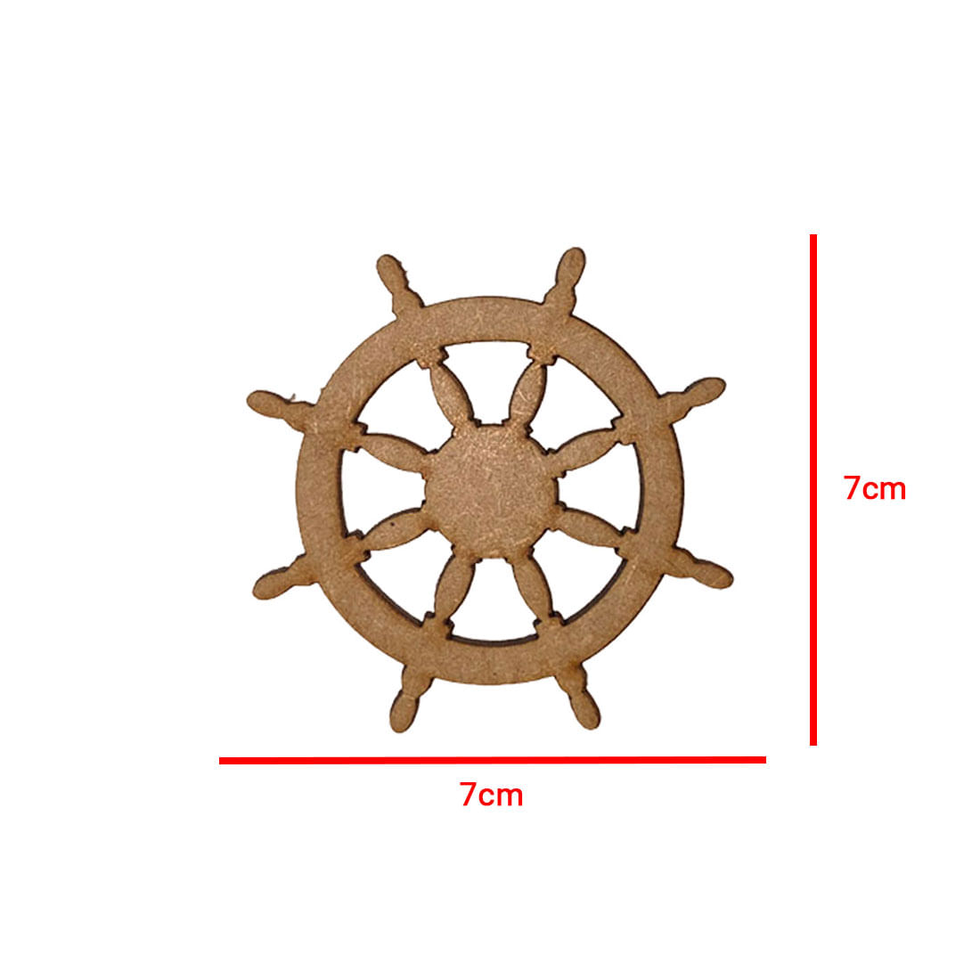 Aplique Timão Barco 7cm Kit 10un Mdf Madeira - atacadaodoartesanatomdf