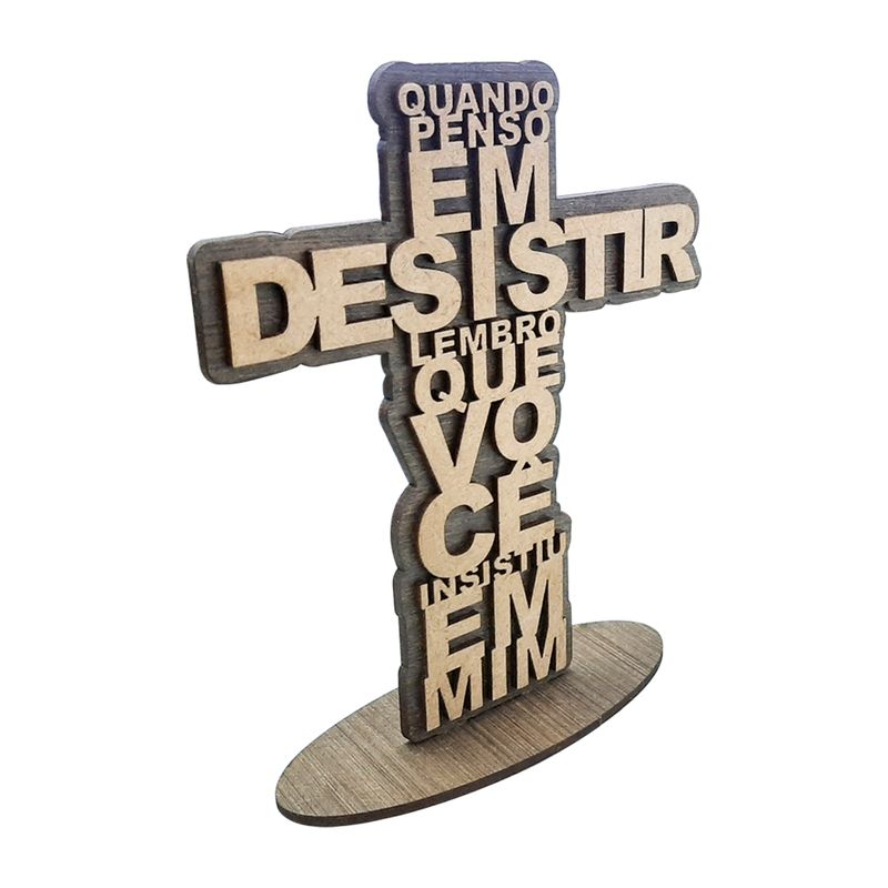 Display com Base Cruz Quando Penso em 16cm Madeira Mdf ...