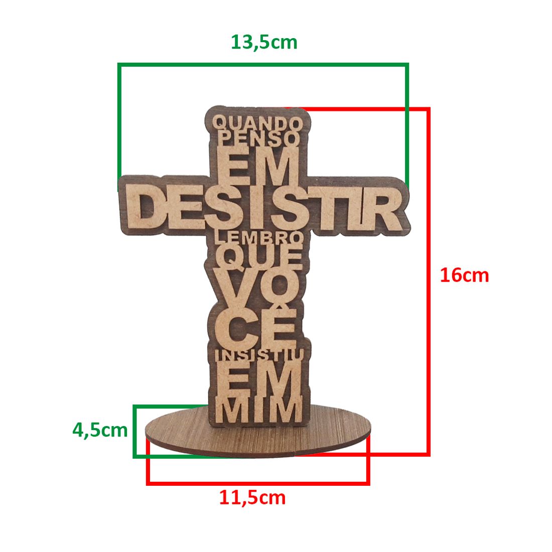 Display com Base Cruz Quando Penso em 16cm Madeira Mdf ...