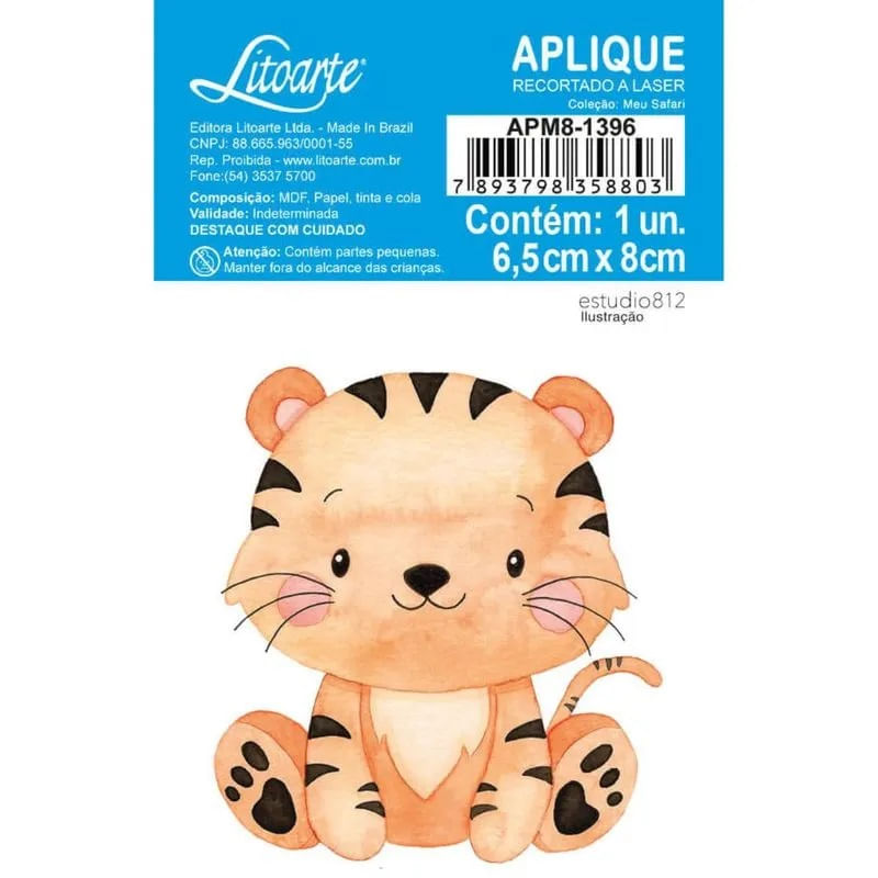 Aplique Papel Decoupage em Mdf Tigre Safari Kit 5 Un. Apm8-1396 8cm ...