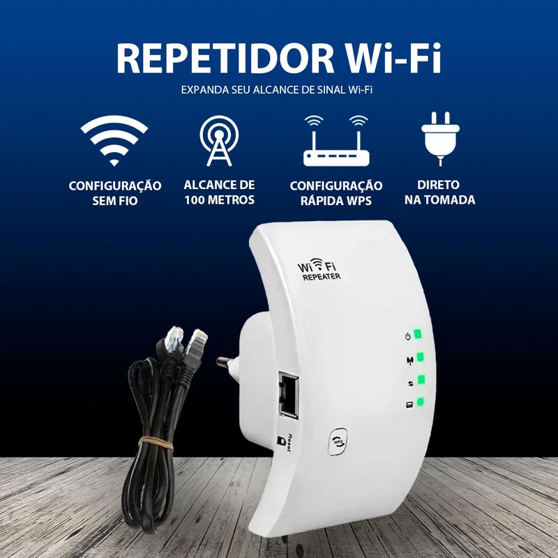 Repetidor de Sinal Wifi Amplificador Potente sem Fio Turbo ...