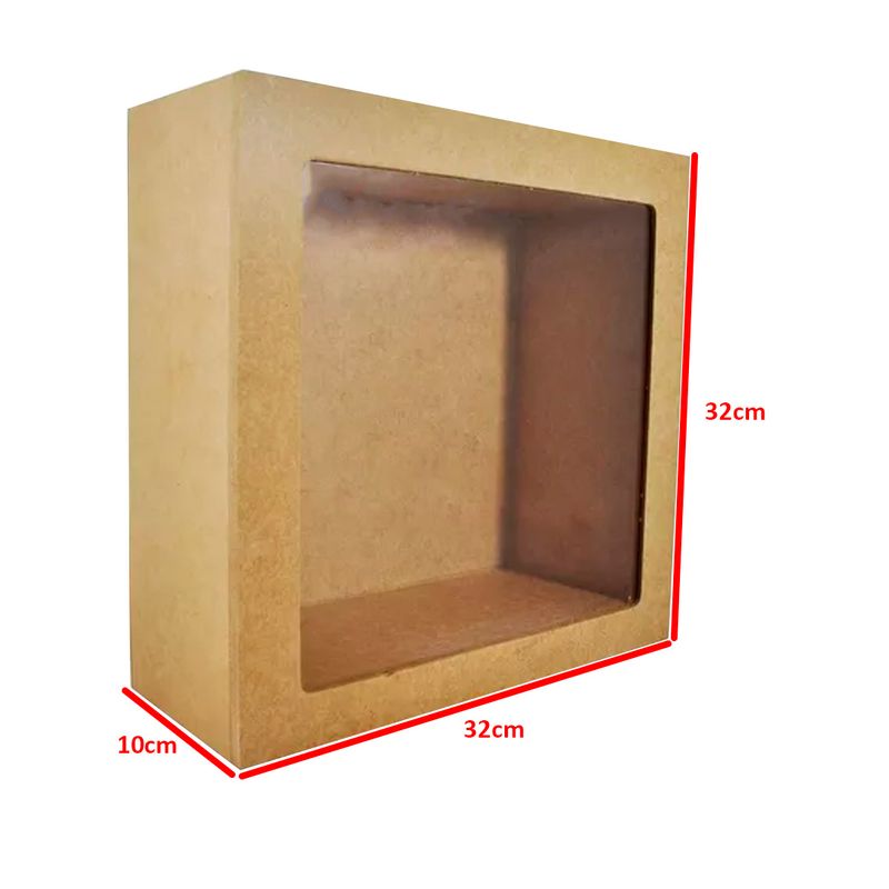 Nicho Quadrado Duplo 32x32x10 Mdf Madeira - atacadaodoartesanatomdf